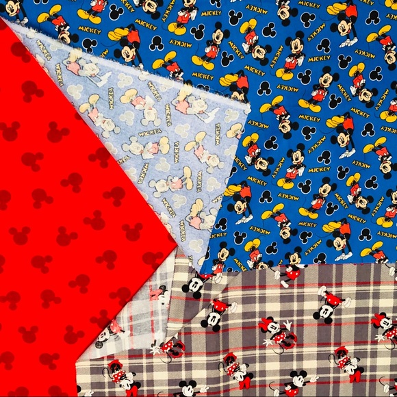 Disney | Other | Three Disney Mickey Mouse Cotton Fabrics New | Poshmark